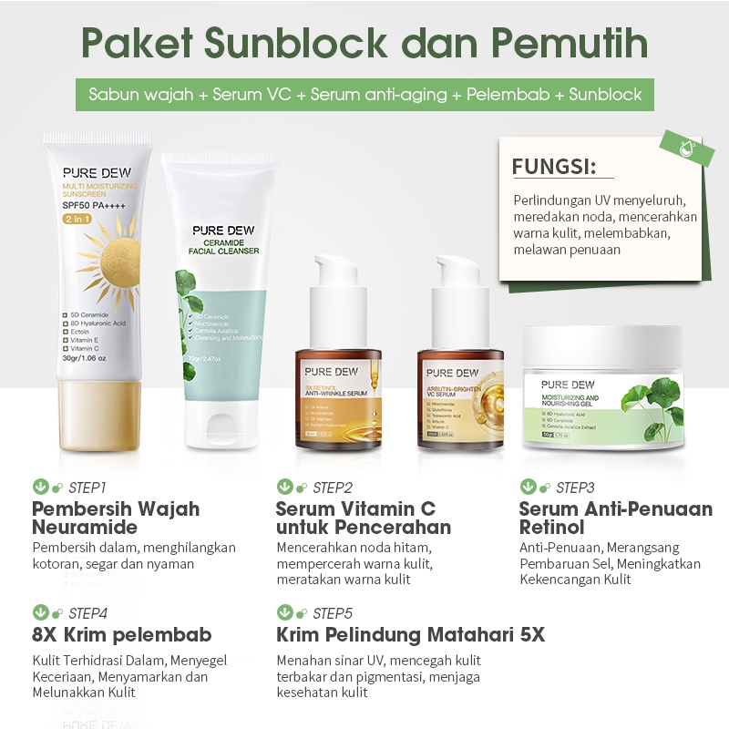 Jual PURE DEW - UV Serum Sunscreen Multi Moisturizing Sunscreen 5X Ceramide Serum Skin Barrier ...