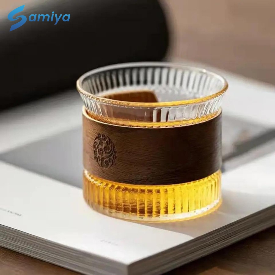 Jual japanese style gelas cebol vertical walnut 150ml / gelas mug cangkir teh kopi whiskey wine ...