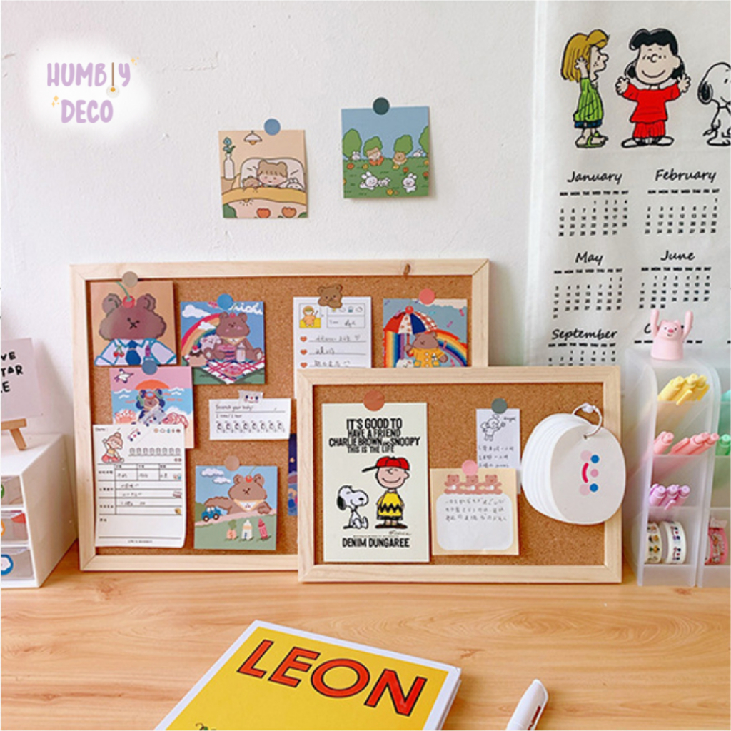 Jual Humbly Deco - Korean Minimalist Wooden Bulletin Decorative Cork ...