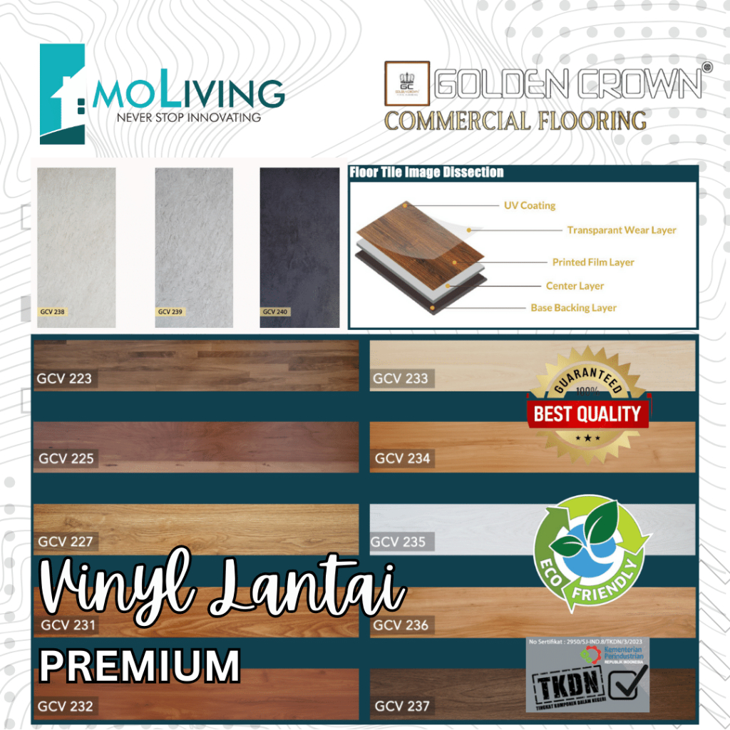 Jual Vinyl Lantai - Golden Crown - 2 & 3mm (1 Box isi 3,34 m2) | Shopee Indonesia