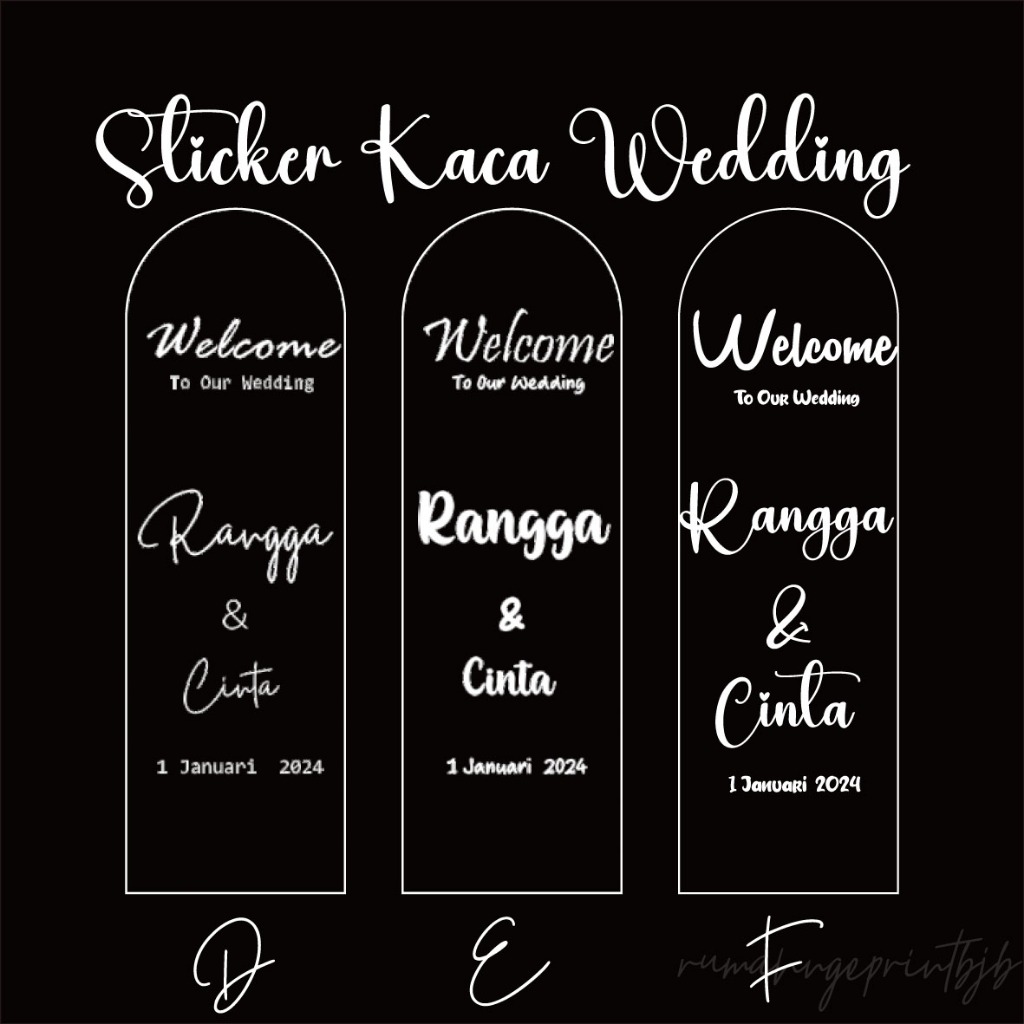 Jual Stiker KACA WEDDING Cutting Welcome Sign 40 x 125 cm Dekorasi ...