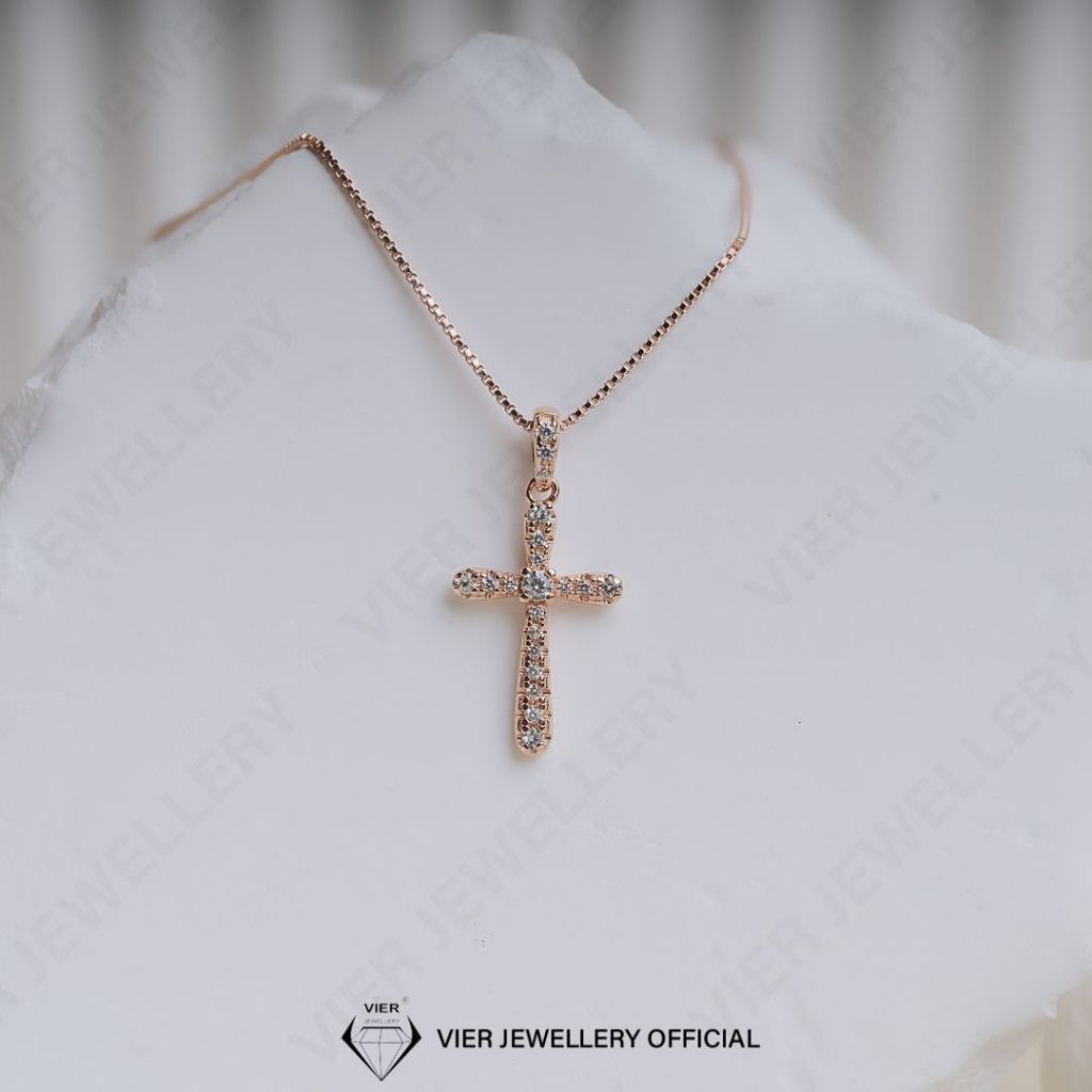 Jual Vion S925 Necklace 16047 Kalung Salib Perak Wanita, Kalung Salib ...