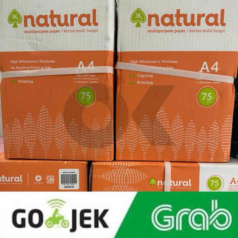 Jual Kertas HVS A4 NATURAL 75gr (PER DUS isi 5 rim) *KHUSUS PENGIRIMAN INSTANT* | Shopee Indonesia