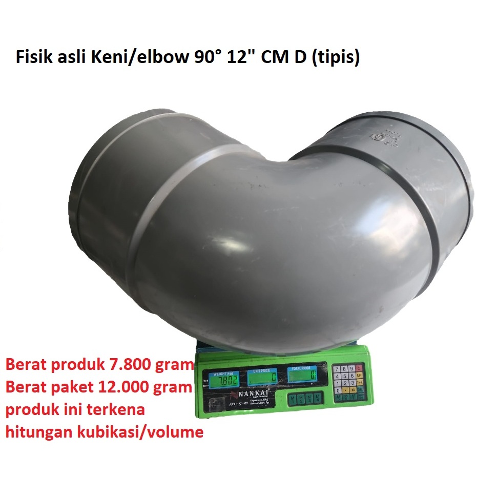 Jual Elbow PVC 90 derajat RUCIKA 12" 12 inch in inci Knee Keni siku L ada pilihan AW / D Rucika ...