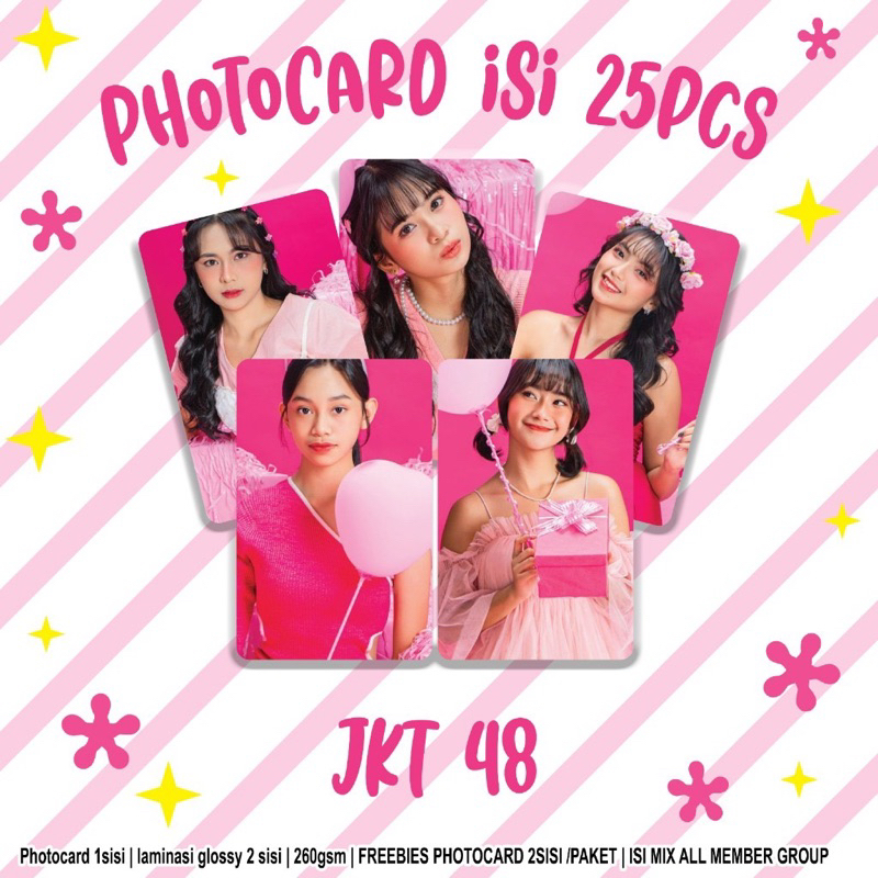 Jual PAKET PHOTOCARD JKT48 UNOFFICIAL ISI 25PCS / 50PCS / 100PCS 1 SISI LAMINASI GLOSY | Shopee ...