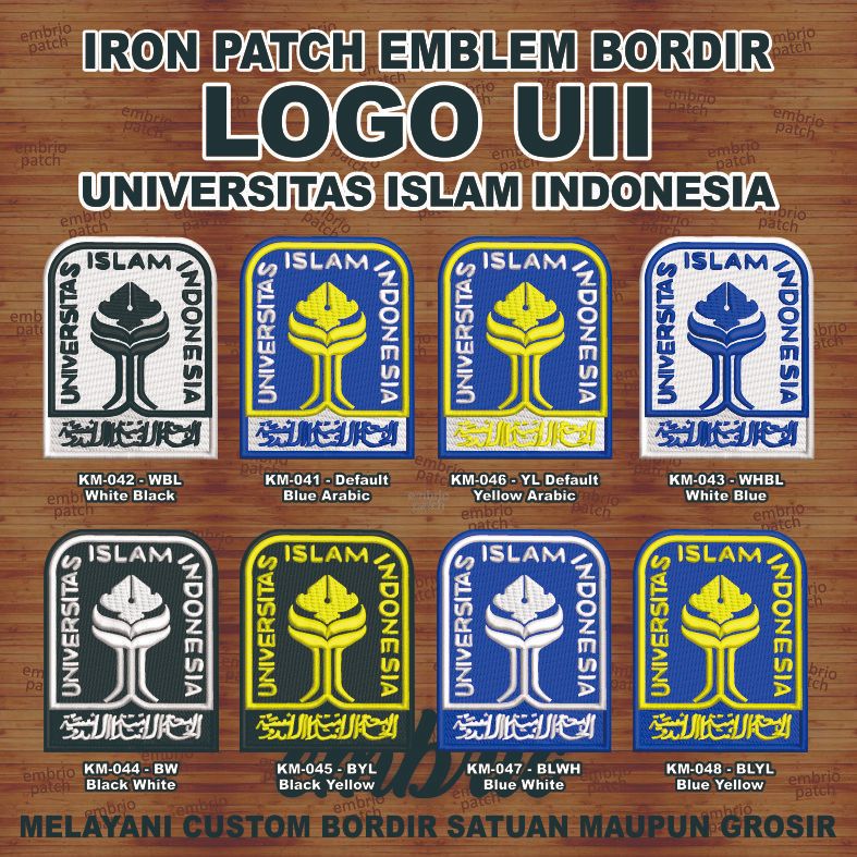 Jual Patch UII emblem bordir logo Universitas Islam Indonesia - 6,5x8 ...