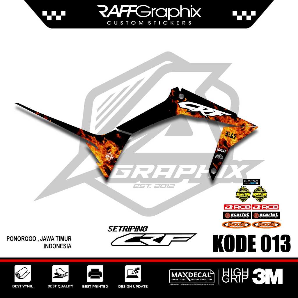 Jual STRIPING CRF 150 L MOTIFE API KODE 013 | Shopee Indonesia