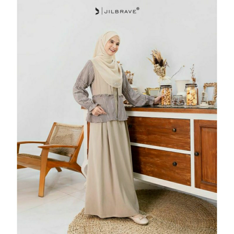 Jual AZAMI DRESS JILBRAVE | Gamis Lebaran Casual Feminine Look Special Edition Motif Premium ...