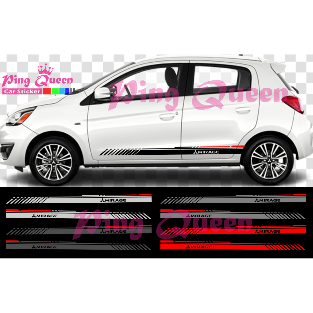 Jual Sticker stiker mobil Mirage striping sticker list mobil Mitsubishi ...