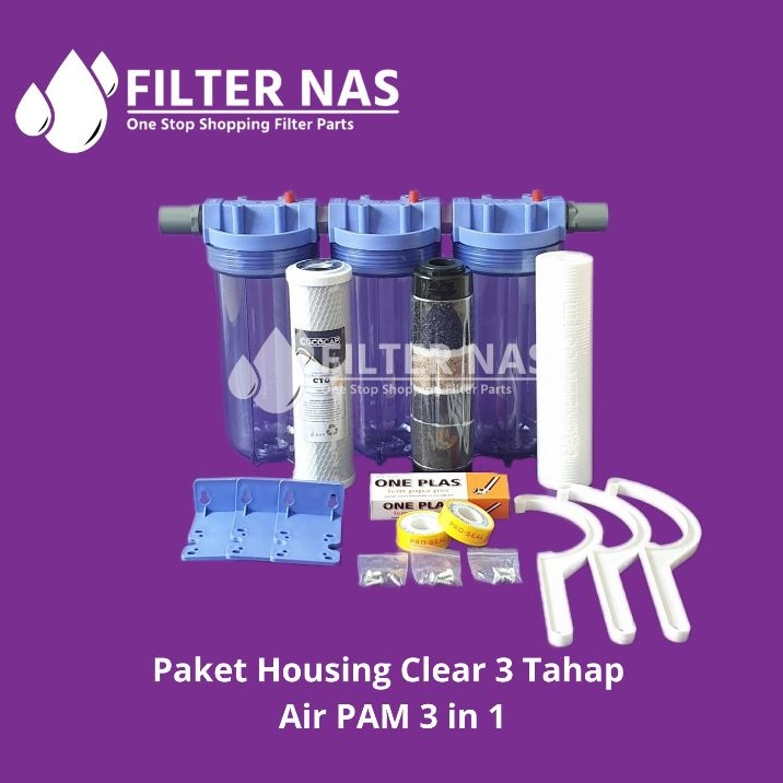 Jual Paket Housing Filter Air 3 Tahap Air PAM 3in1 10 Inch | Shopee ...