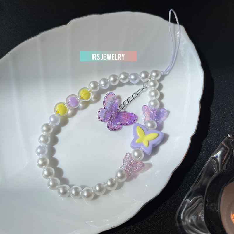 Jual Phone Strap Beads Ungu Series/ Tali Lanyard Handphone Manik Pita ...