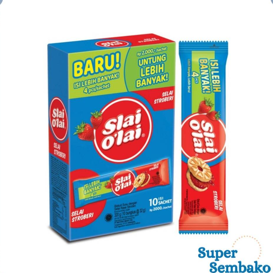 Jual slai olai strawberry 1 box isi 10 - slai olai strawberry 320gr ...