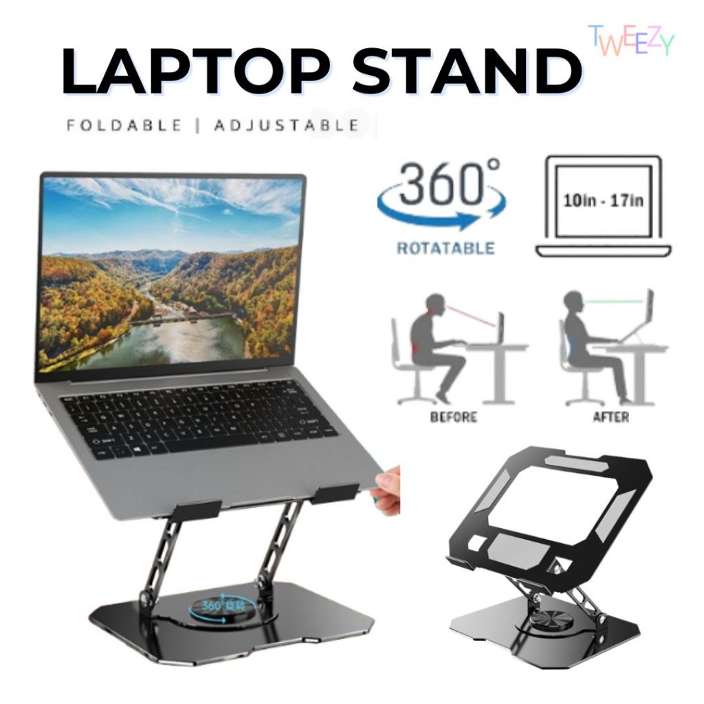 Jual Laptop Stand 360° Rotatable Bisa Dilipat Height Adjustable For 10 ...