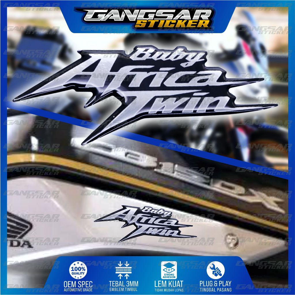 Jual emblem honda africa twin / sticker logo baby africa twin honda ...