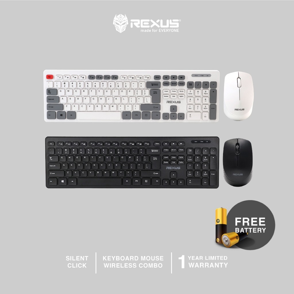 Jual KEYBOARD MOUSE REXUS RX-KM8 2 iN 1 Combo Office Wireless White ...