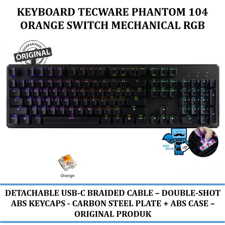 Jual Keyboard Tecware Phantom 104 Orange Switch Mechanical RGB ...