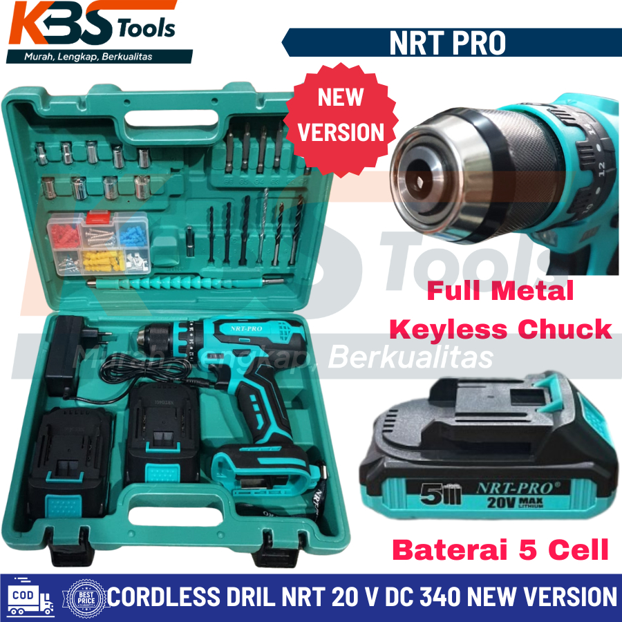 Jual Bor Baterai Impact Beton NRT PRO 20V NEW - Cordless Impact Drill ...