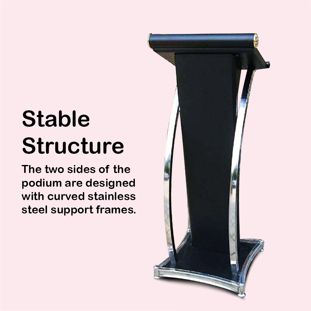 Jual ⚡Kemasan Bingkai Kayu Aman⚡Podium Minimalis Stainless Steel/Mimbar ...