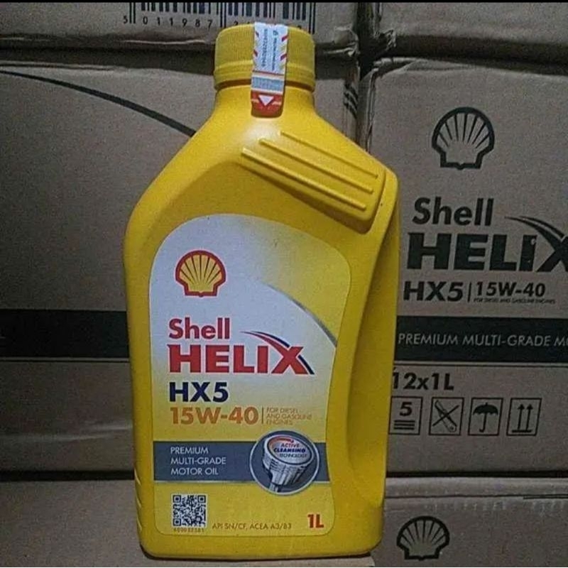 Jual Shell Helix HX5 15W-40 ( 1 Botol / 1 Liter ) | Shopee Indonesia