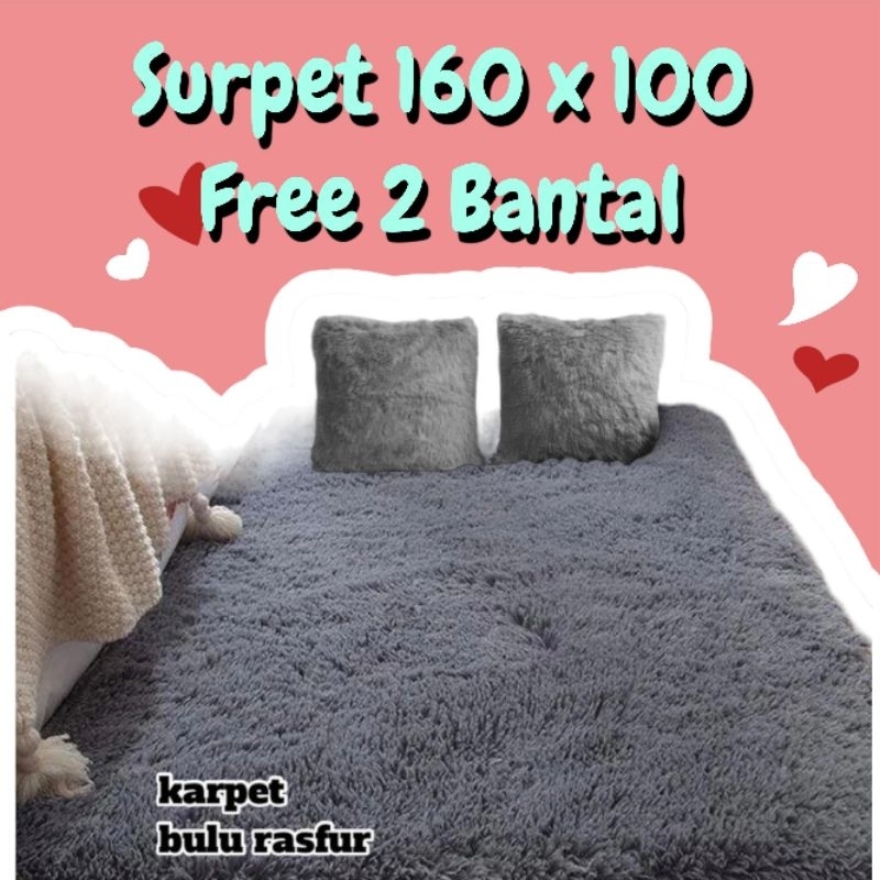 Jual KASUR KARPET BULU UK 160X100 Free 2 Bantal Sofa | SURPET | KARPET ...