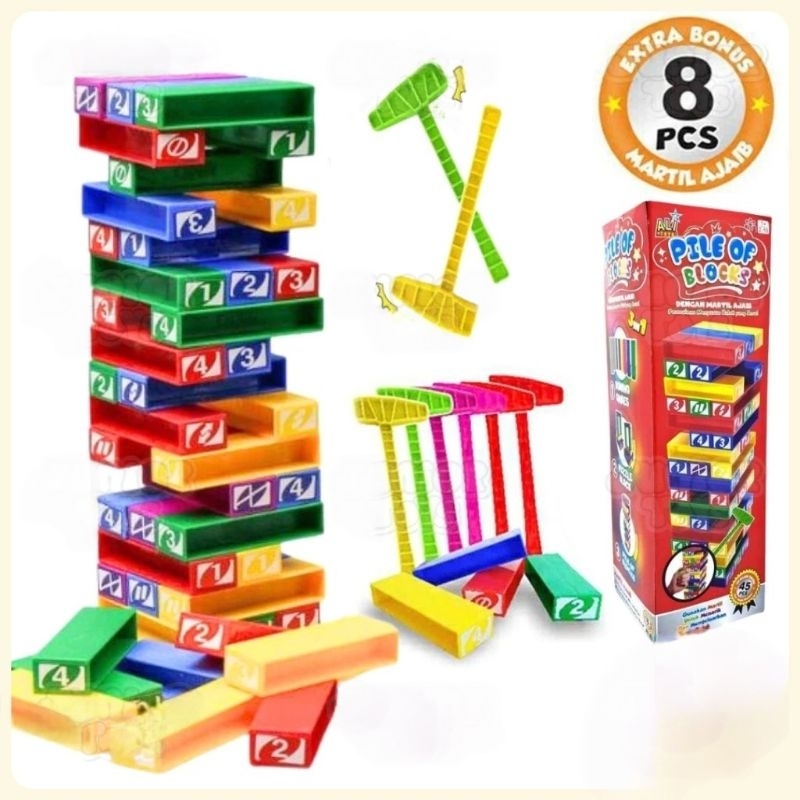 Jual Mainan Anak Tower Stacko Menara Balok Susun Permainan Seru ...