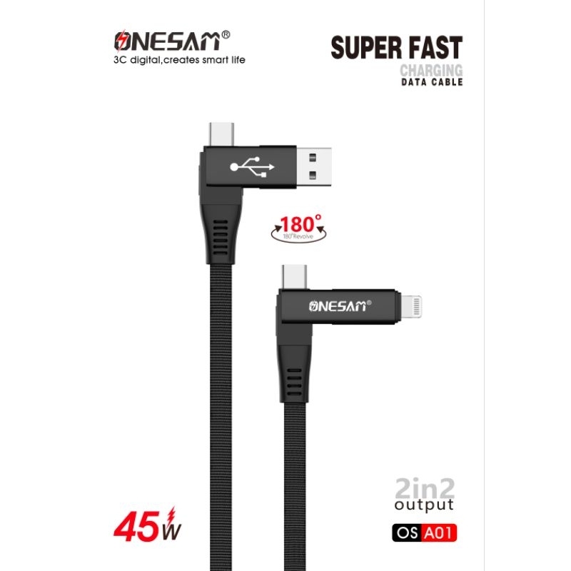 Jual ONESAM DATA CABLE / KABEL DATA ONESAM OS-A01 45W SUPERFASTCHARGING ...