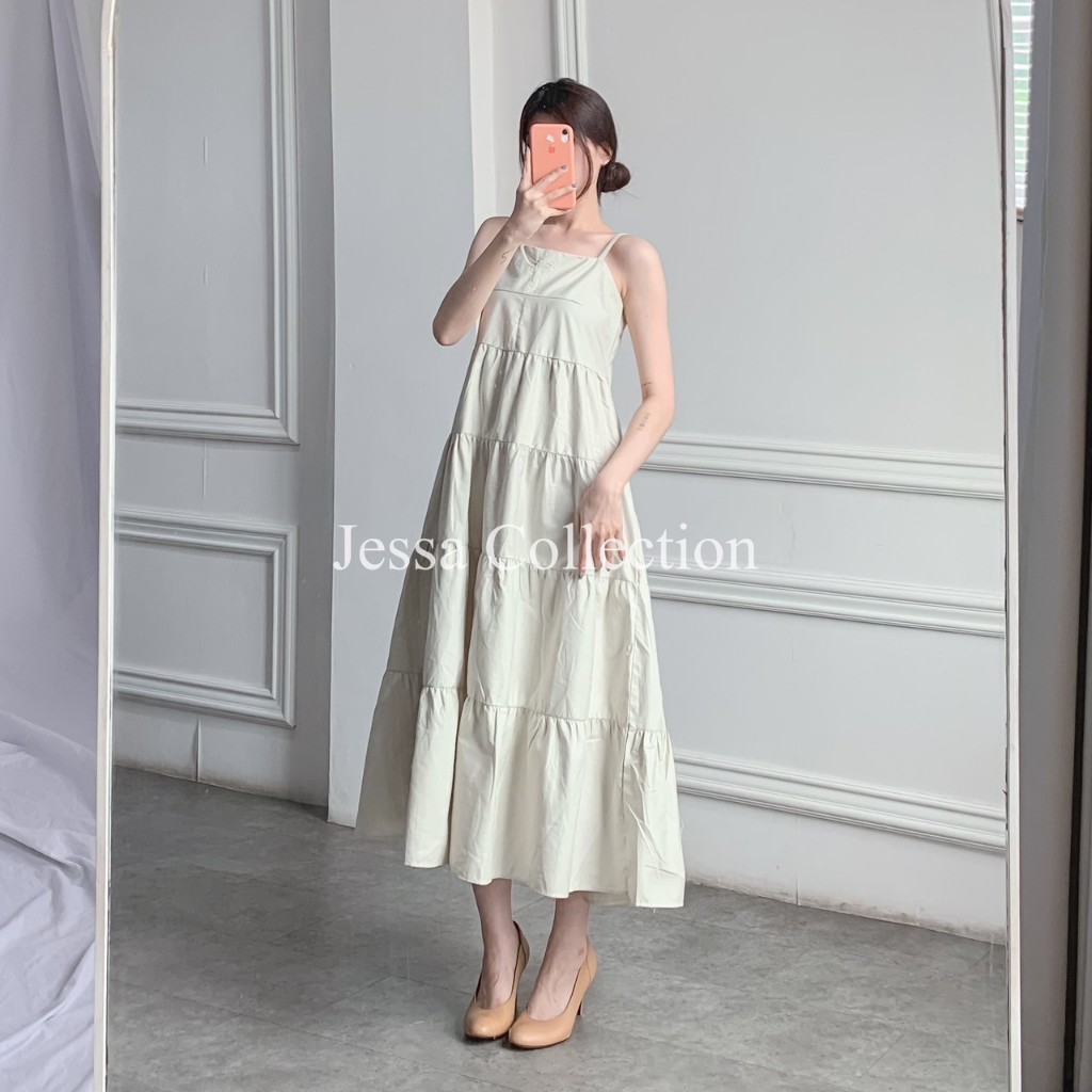 Jual Premium Jo Sleeveless Dress TH 708 / 948 COTTON Gaun Panjang Tanpa ...
