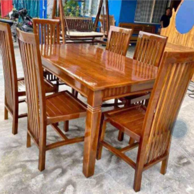 Jual kursi meja makan Balero minimalis bahan kayu jati | Shopee Indonesia