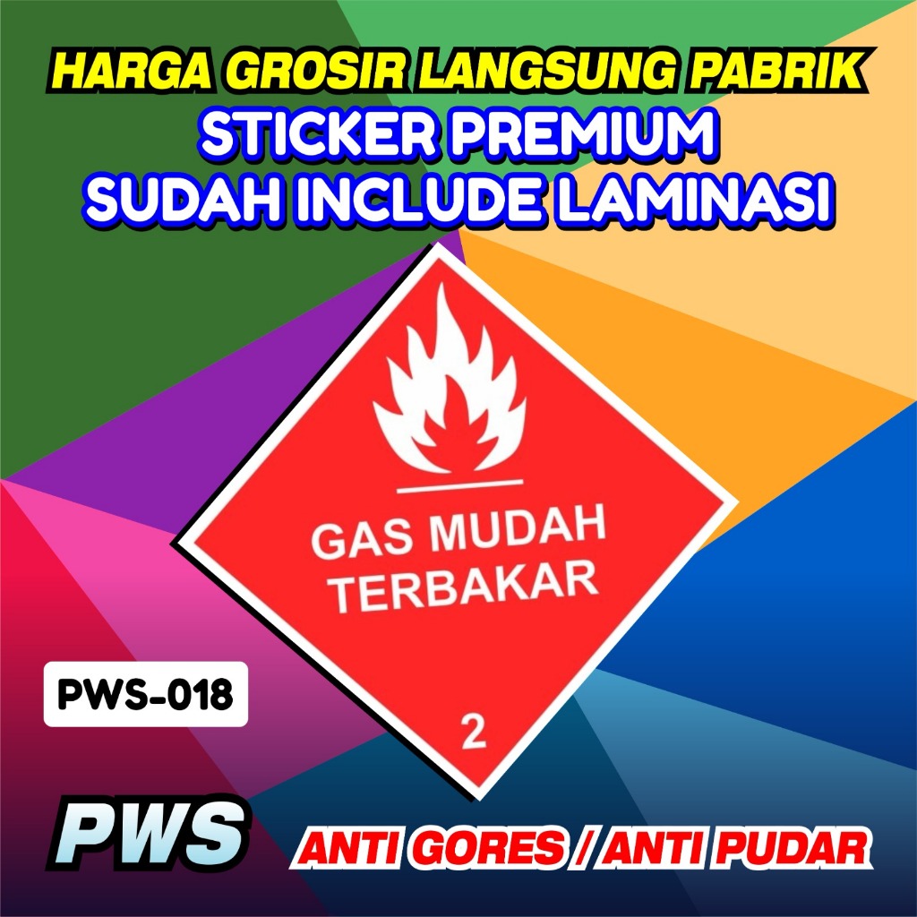 Jual Stiker 15x15 Safety Sign Gas Mudah Terbakar / Sticker K3 ...
