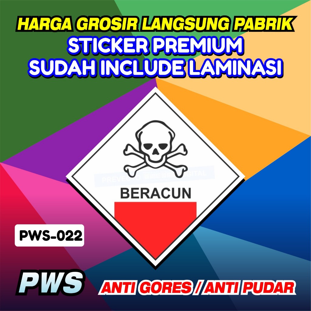 Jual Stiker 15x15 Beracun / Sticker Limbah Beracun B3 / Vinyl Laminasi ...