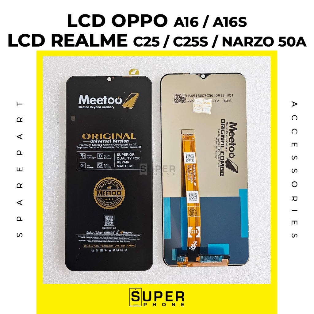 Jual LCD Touchscreen OPPO A16 / A16S / REALME C25 / C25S / NARZO 50A Fullset Meetoo Original ...
