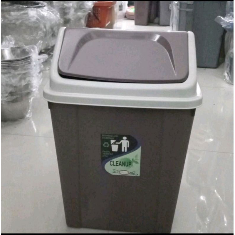 Jual Tempat Sampah Buka Tutup, Warna Mocca 8 liter dan Abu2 10 liter | Shopee Indonesia