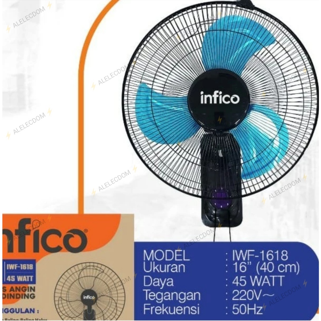 Jual Infico Wall fan industrial 16" / kipas angin dinding besi 16 ...