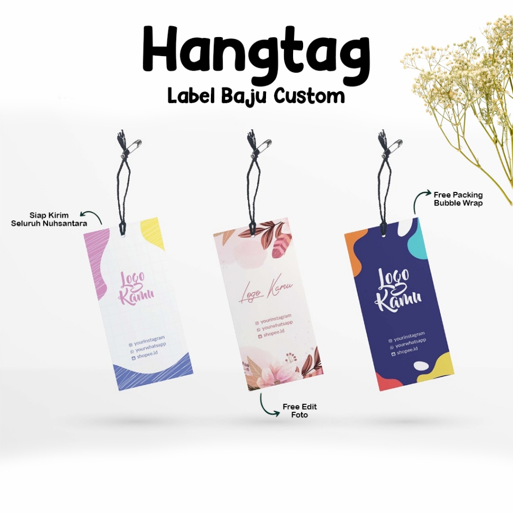 Jual [TOP1] Cetak Hang Tag Baju 1Sisi Tebal / Label Baju 2Sisi / Label ...