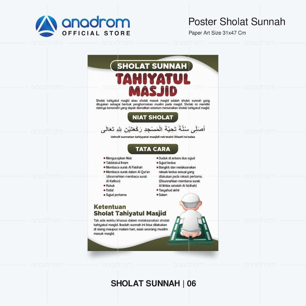 Jual Poster Macam - macam Sholat Sunnah | Poster Edukasi Islamic Anak ...