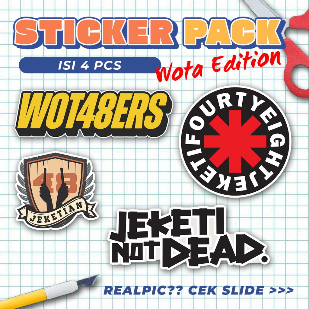 Jual [ ISI 4 ] STICKER PACK WOTA EDITON JKT48 PREMIUM MENGKILAP TAHAN ...