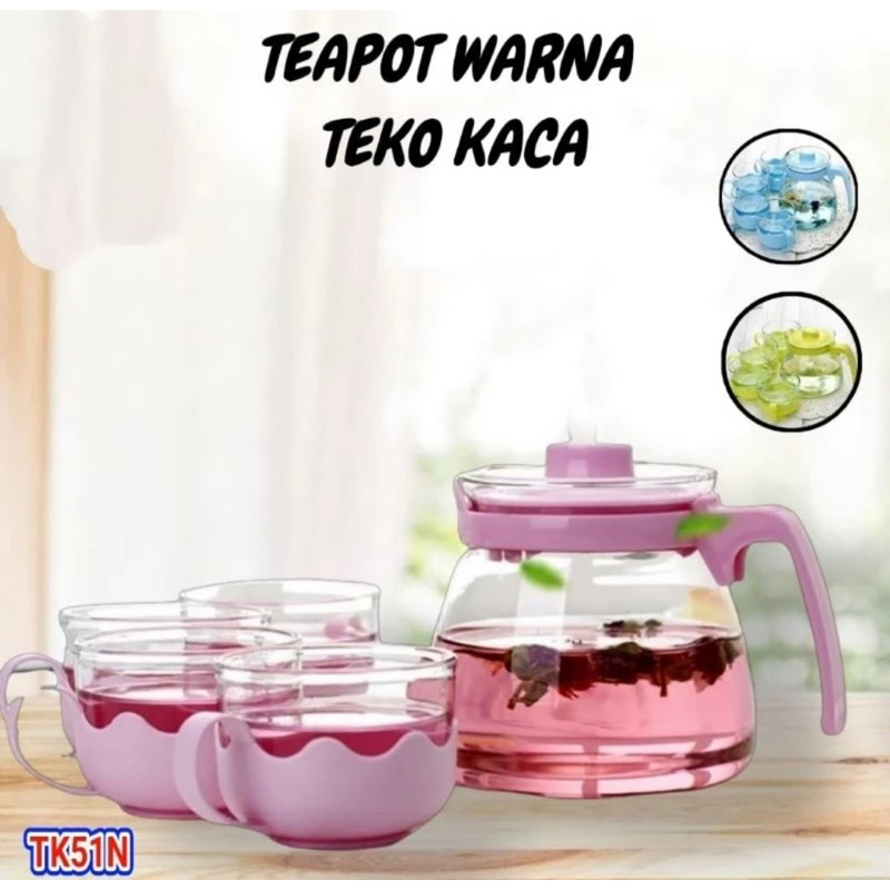 Jual TEAPOT SET 5 in 1 CANGKIR KACA BELING TEH / KOPI | Shopee Indonesia