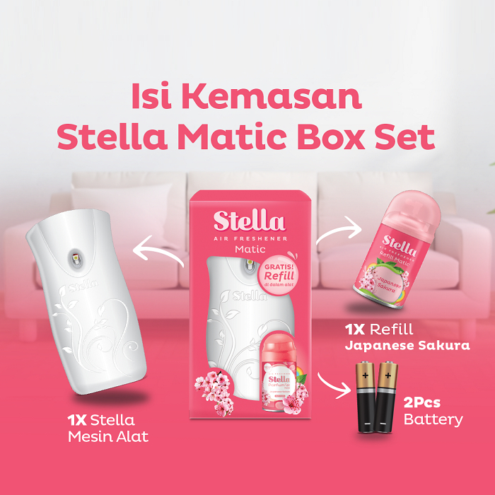 Jual Original Stella Matic Set Lengkap Alat +Refill + Baterai Pengharum ...