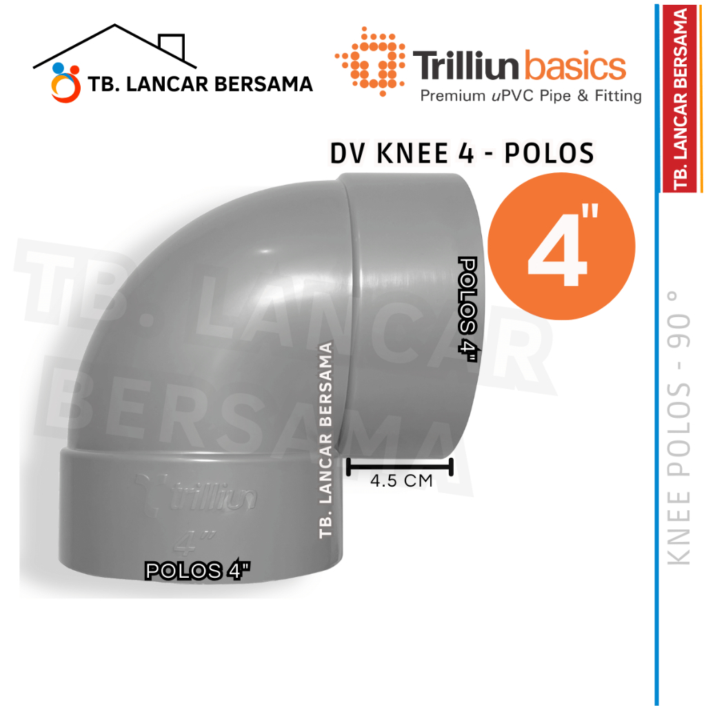 Jual KNEE 4 INCHI TRILLIUN DV - ELBOW 4 INCH KENI FITTING PVC | Shopee Indonesia