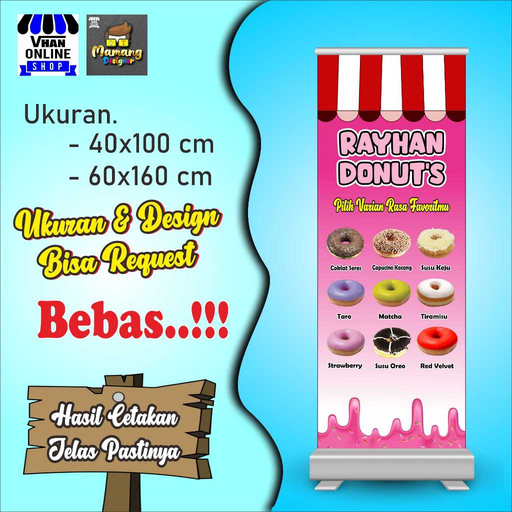 Jual Spanduk, Banner, Mmt Jualan Donat Model Warna Pink, Murah Keren ...