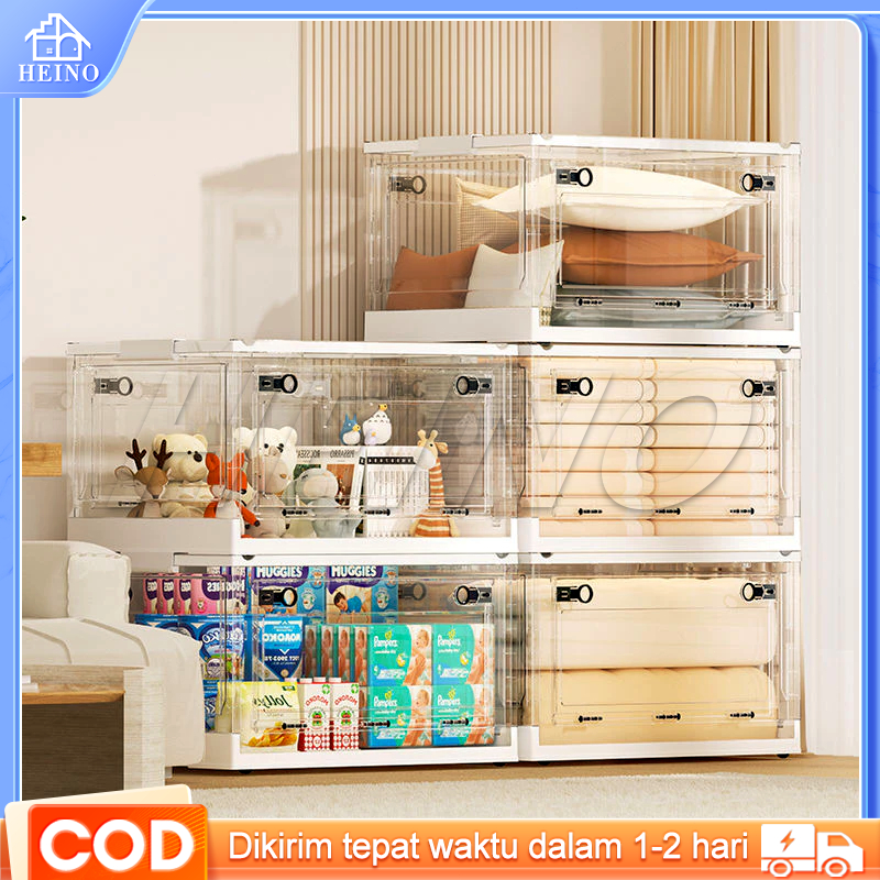 Jual HEINO Transparan Dapat Dilipat Storage Box Serbaguna Kotak ...