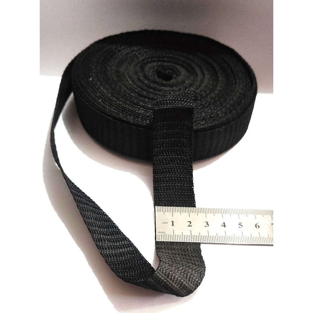 Jual (33y) Tali Tas Webbing Bisban 25 mm Tebal ( 1 inch ) Hitam ...
