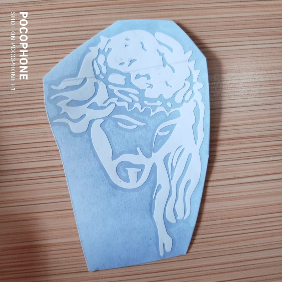 Jual Stiker Yesus Wajah Salib Mahkota Duri Rohani Nasrani Katolik ...