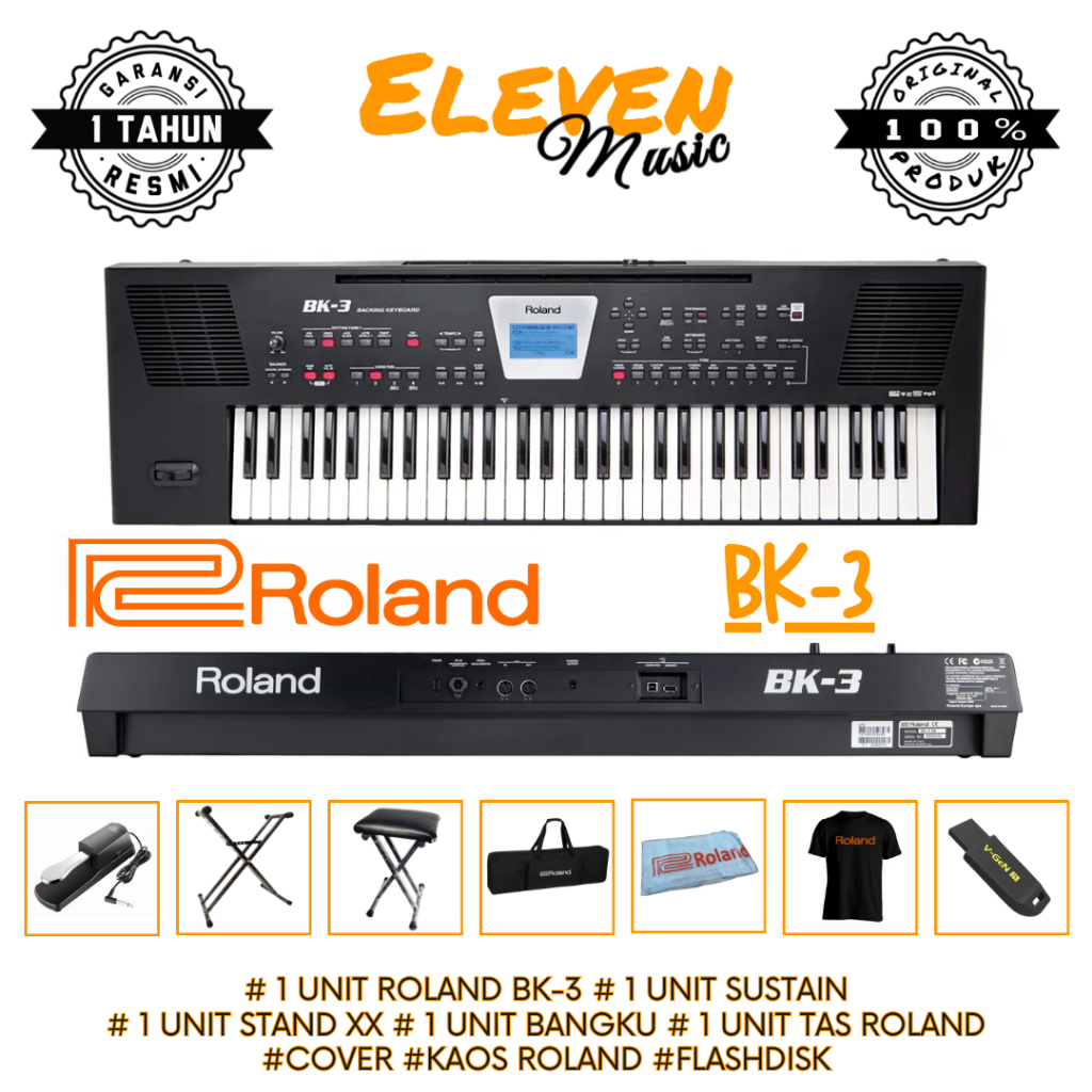 Jual Roland BK-3 Backing Keyboard Roland BK3 Keyboard Arranger 61 keys ...