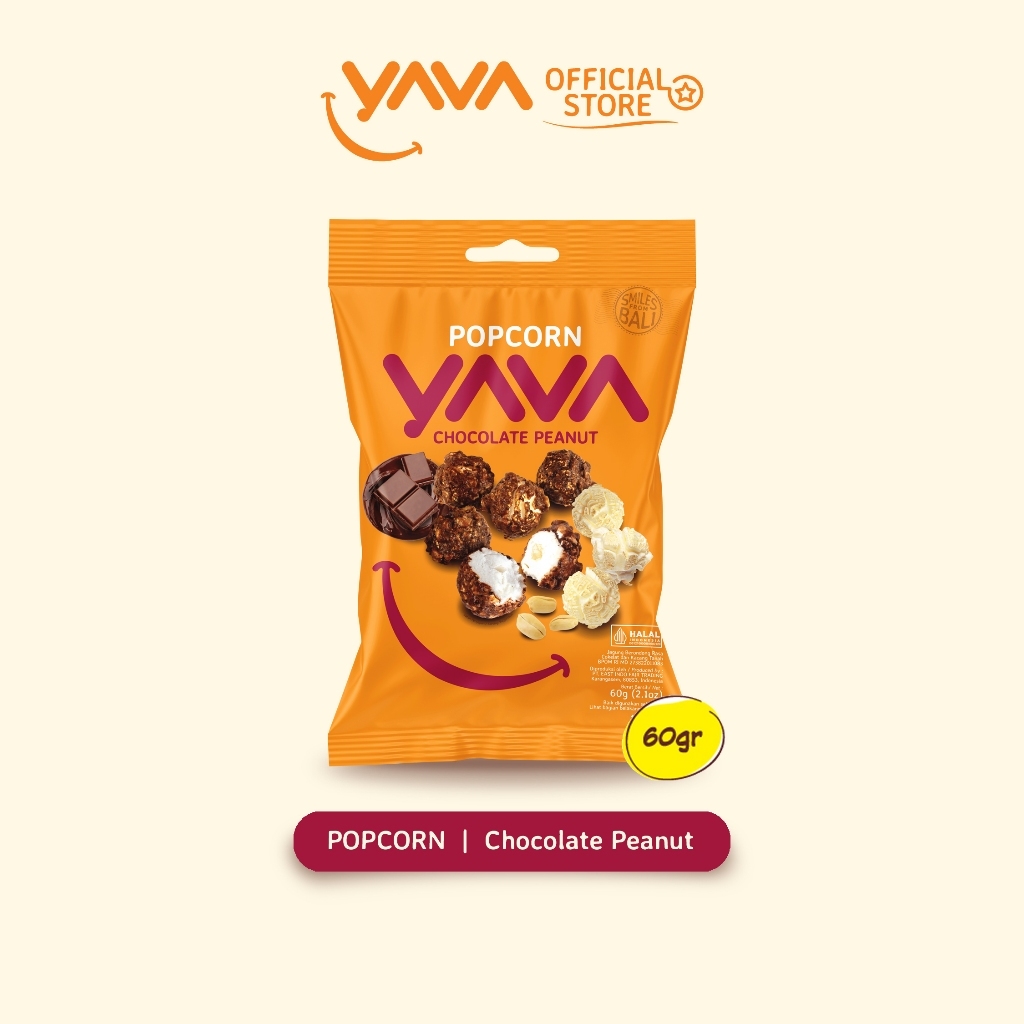 Jual YAVA Popcorn Chocolate Peanut 60g | Shopee Indonesia