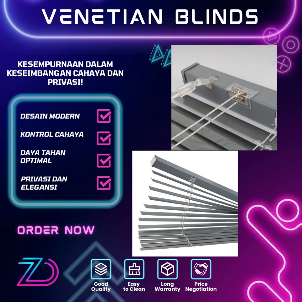 Jual Venetian Blind / Horizontal Blind / Alumunium Blinds Tirai Lipat ...