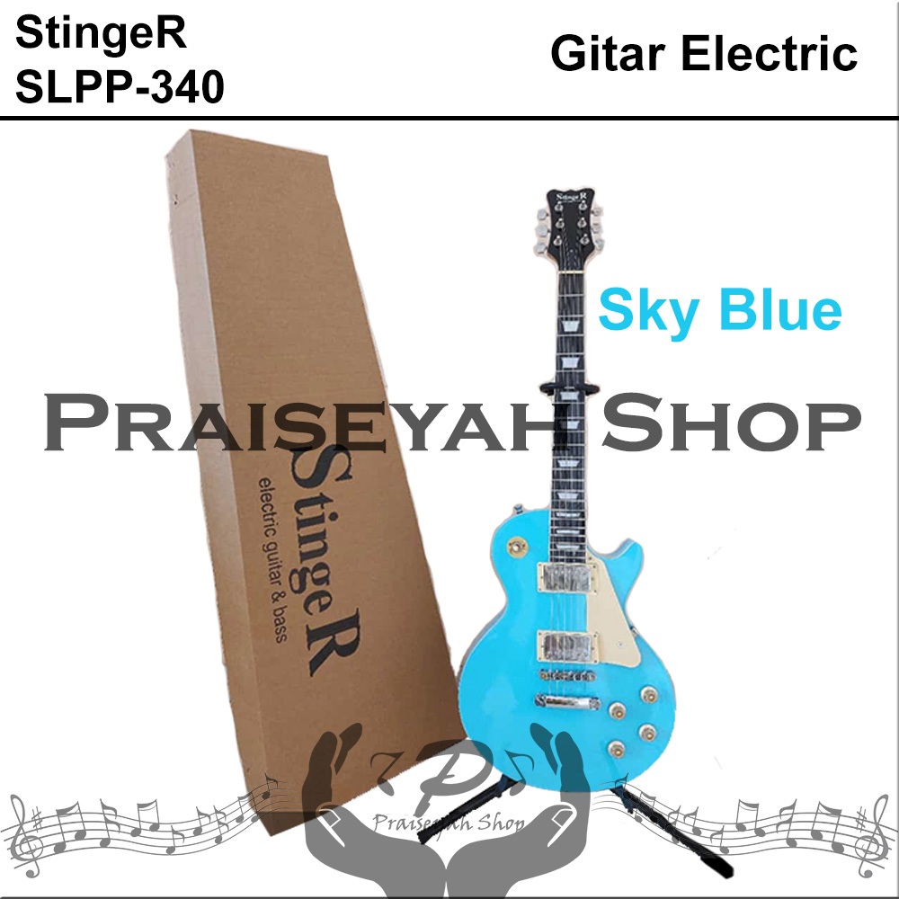 Jual Stinger Gitar Listrik SLPP-340 Sky Blue Guitar Electric | Shopee ...