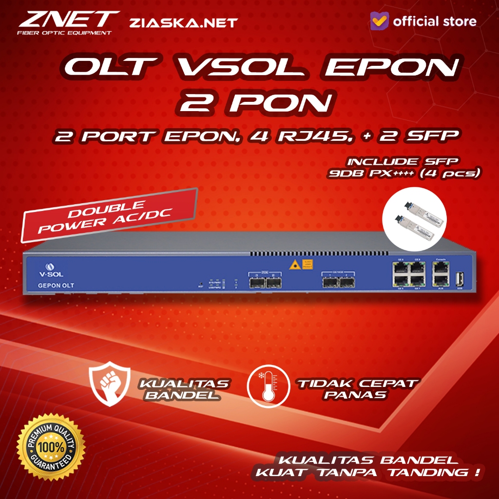 Jual NEW OLT EPON 2 PON VSOL 1601E02-DP + 2 PORT EPON, AC+DC +2 SFP 9DB ...
