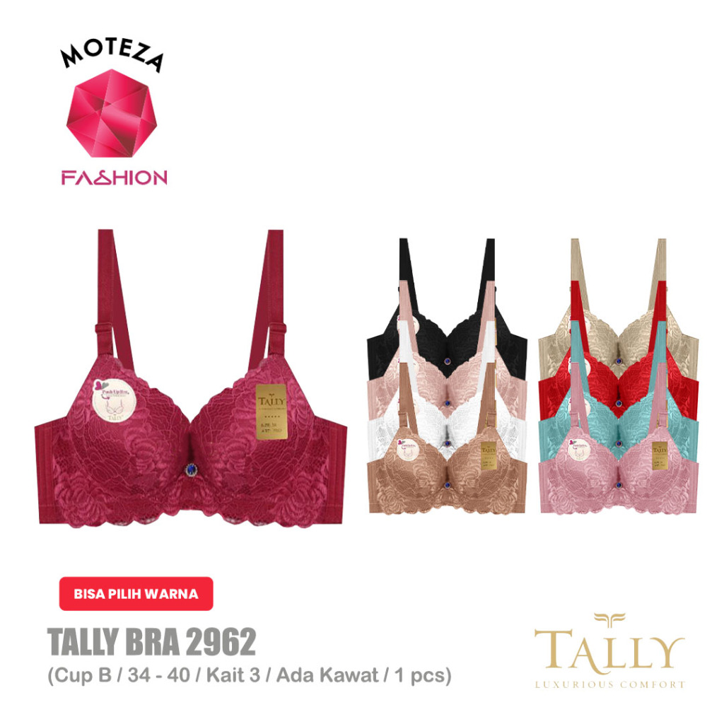 Jual Tally 2962 Push Up Bra BH Wanita | Busa Tebal | Cup B | Kawat ...