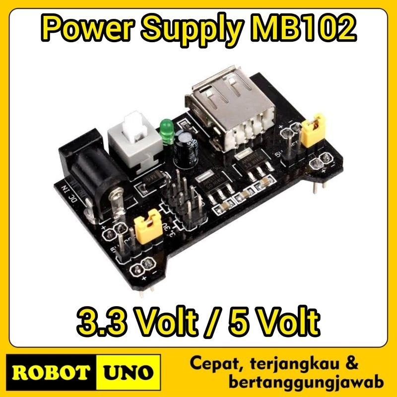 Jual MB102 Breadboard Power Supply Module 3.3V 5V Modul PSU Project Arduino | Shopee Indonesia